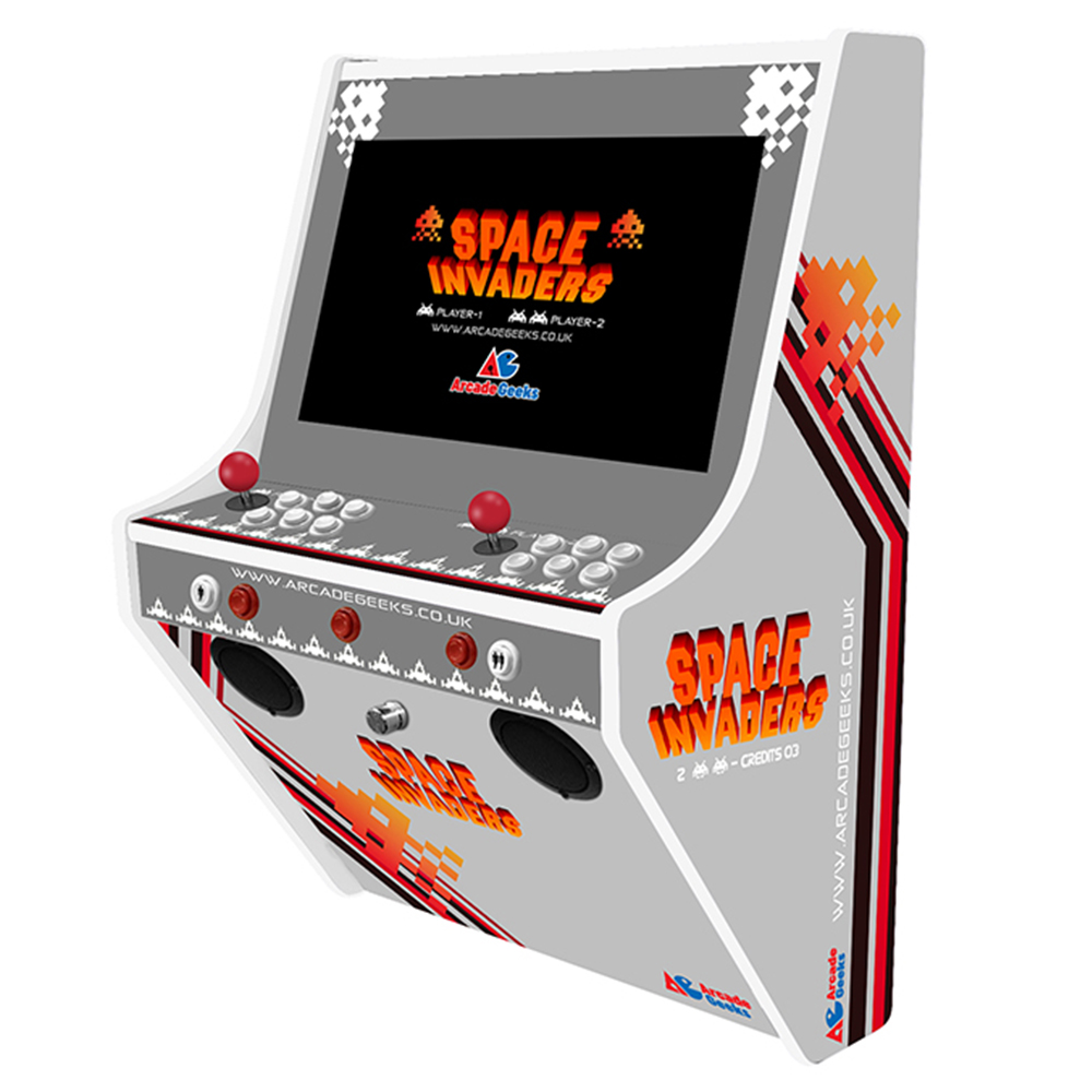 Arcade Geeks 2 Player Wall Mounted Arcade Machine - Space Invaders Pixels Theme
